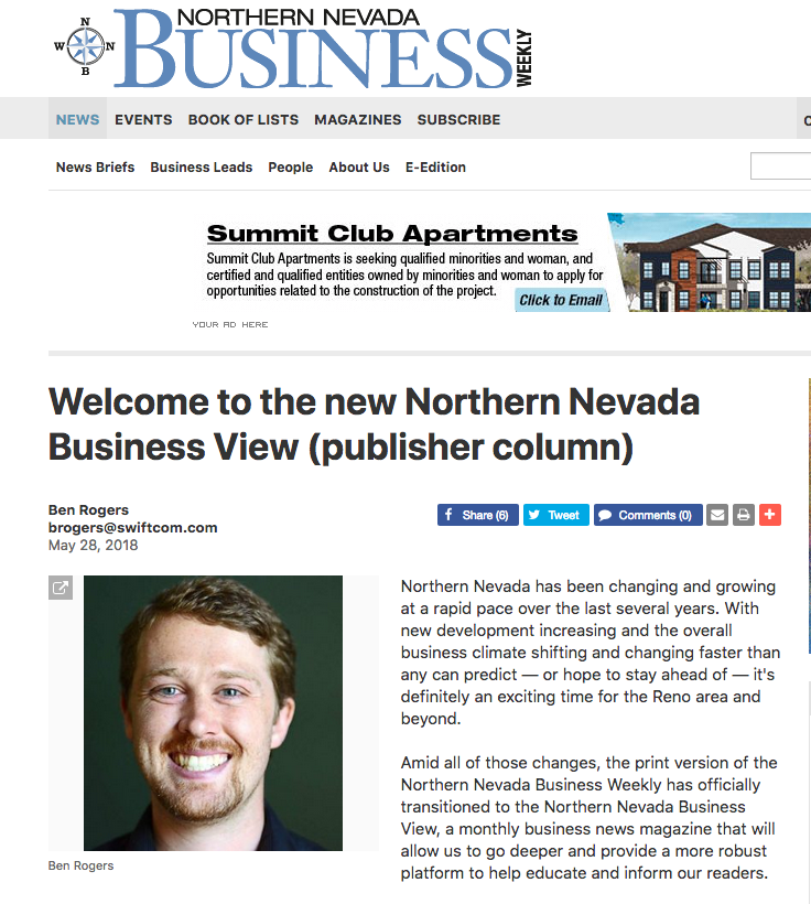 Northern Nevada weekly goes monthly – Nevada Press Association